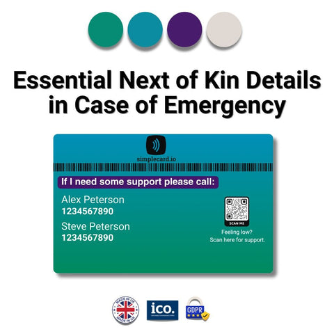SIMPLECARD OCD Medical ID Card - Personalised ICE Awareness Card