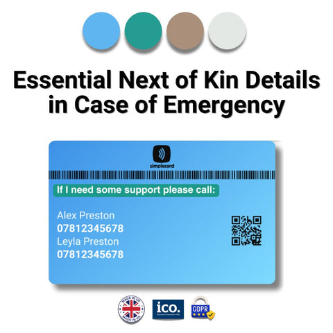 SIMPLECARD POTS Medical ID Card - Personalised ICE Awareness Card